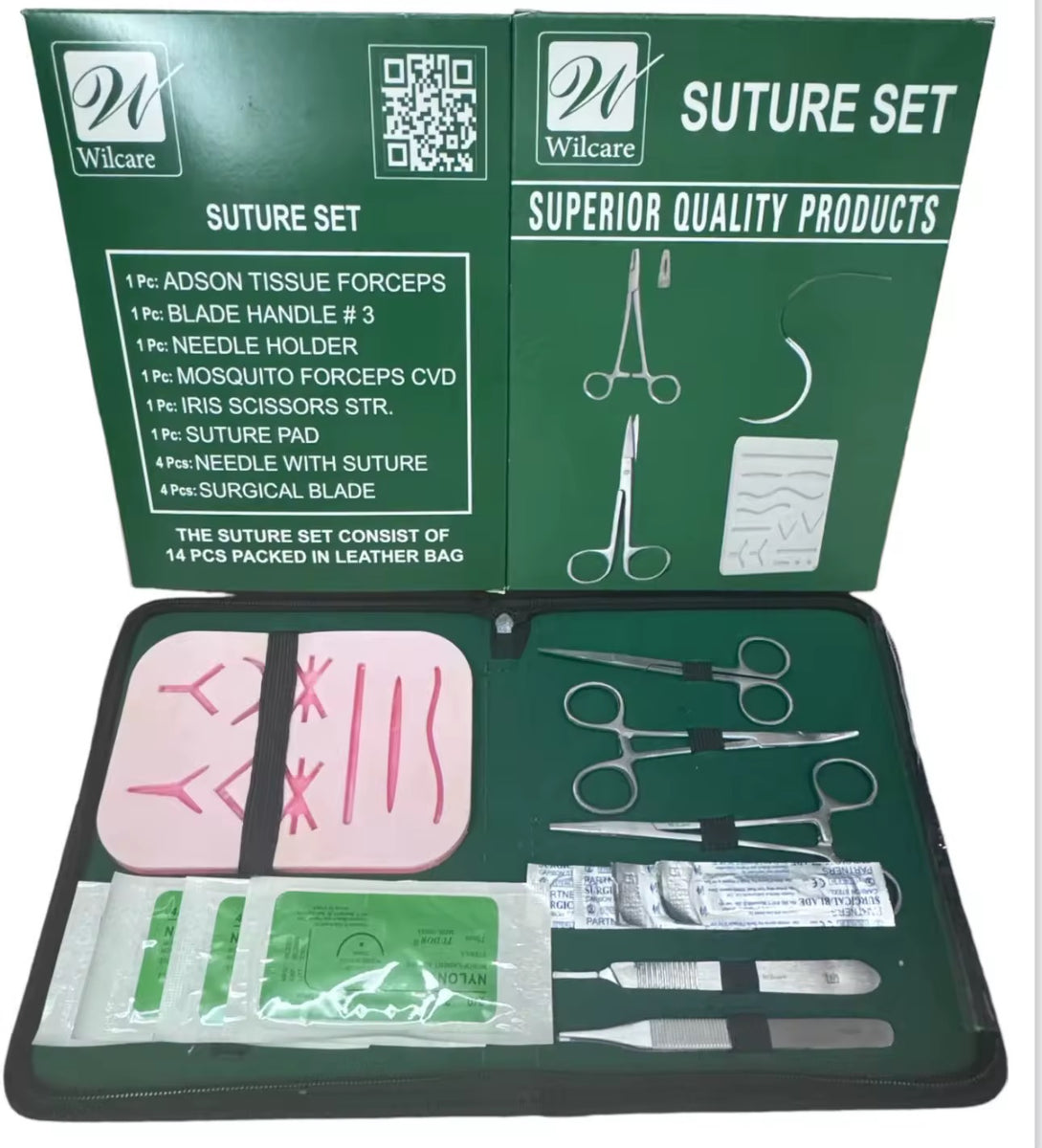 WILCARE SUTURING SET Surgical Practicing Kit (Suture Kit 14 pcs packed ...